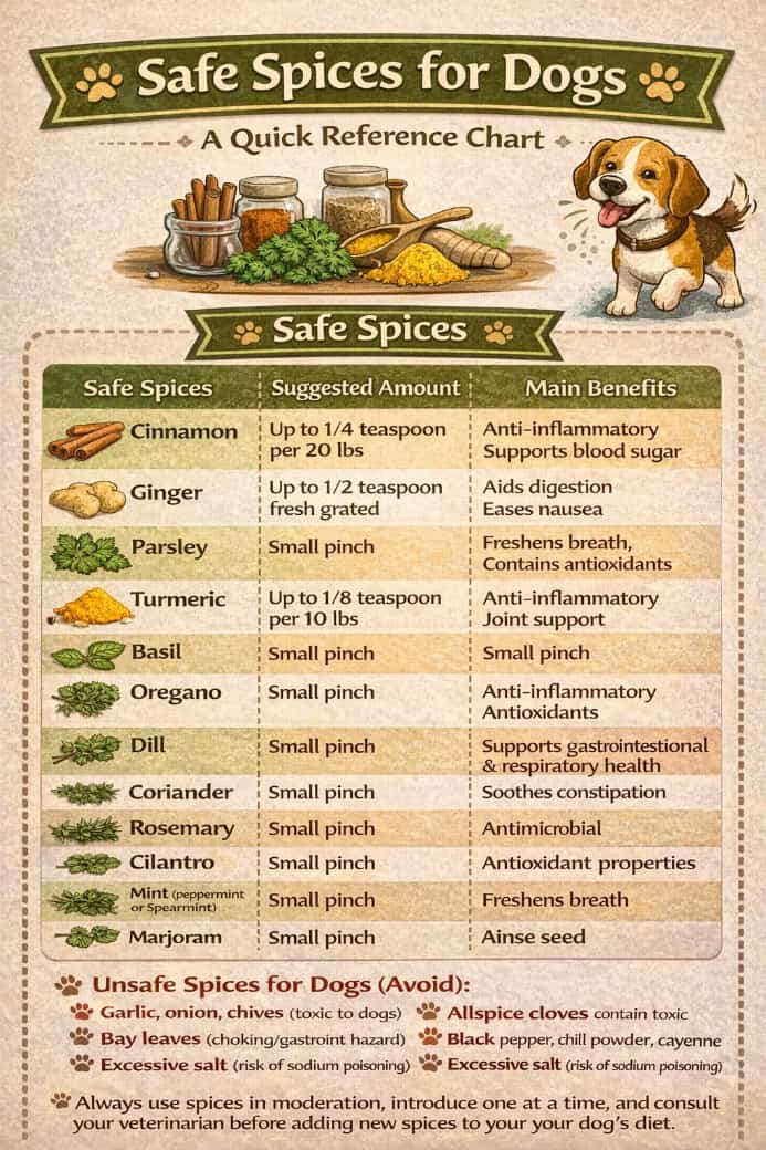 Spices safe for dogs: A complete guide to dog-friendly seasonings